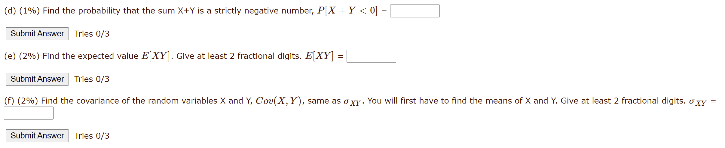 Solved A pair of discrete random variables (X, Y) has the | Chegg.com