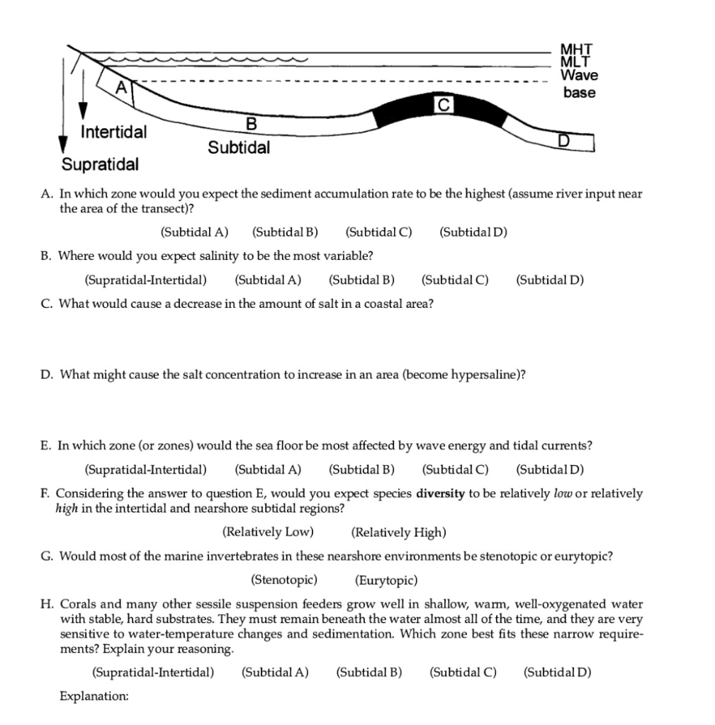 4. The distribution of marine benthic invertebrates | Chegg.com