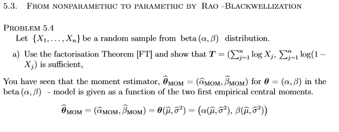 5.3. FROM NONPARAMETRIC TO PARAMETRIC BY RAO - | Chegg.com