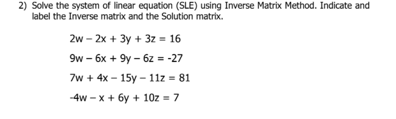 Solved Use EXCEL to solve these systems of equations and | Chegg.com