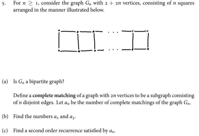 Solved 5. For n > 1, consider the graph Gn with 2 + 2n | Chegg.com