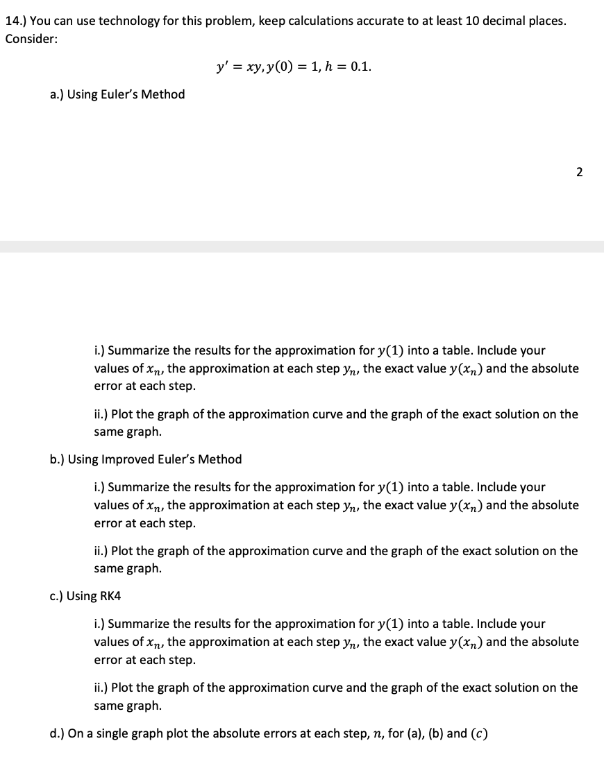 Solved 14.) You can use technology for this problem, keep | Chegg.com