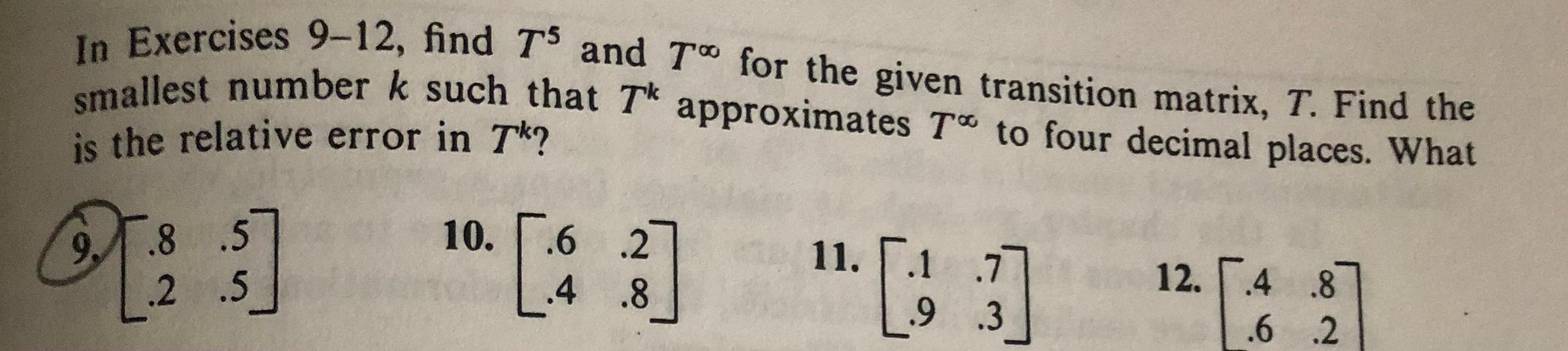 Solved In Exercises 9-12, find TS and Tº for the given | Chegg.com