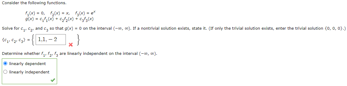 Solved Consider The Following Functions 