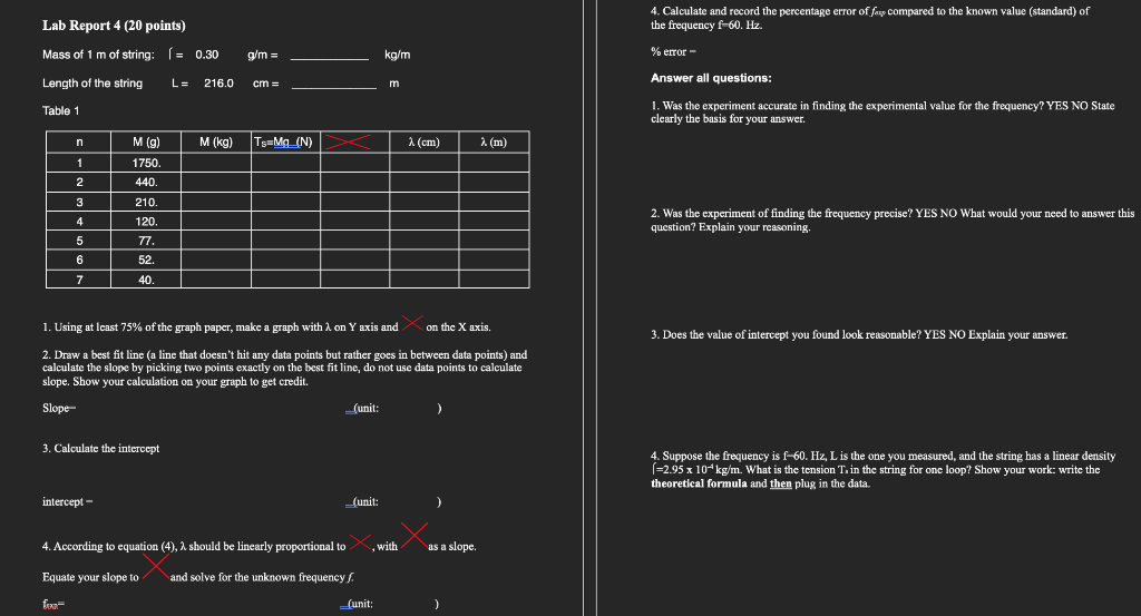 Lab Report 4 (20 points) 4. Calculate and record the | Chegg.com
