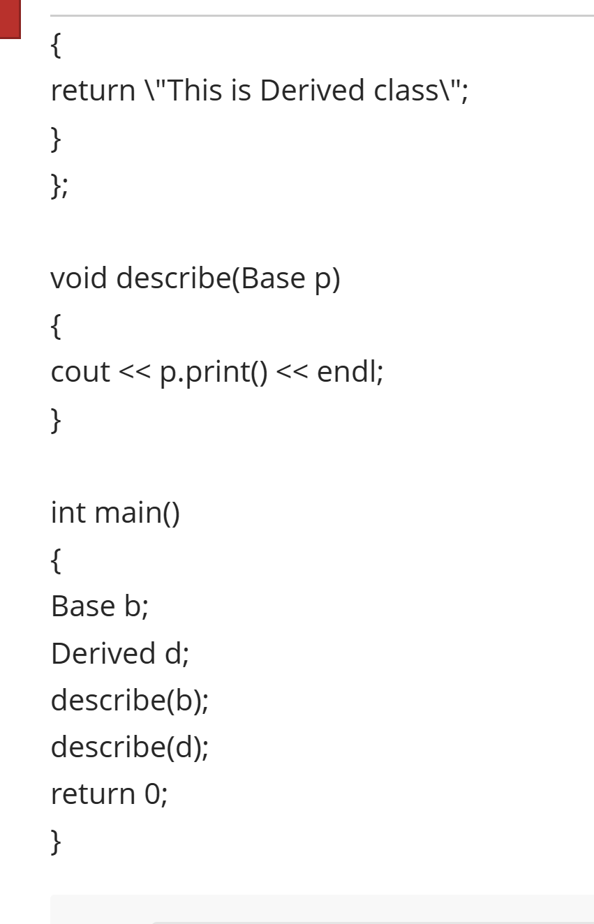 \#include \#include using namespace std; class Base | Chegg.com \#include \#include using namespace std; class Base | Chegg.com