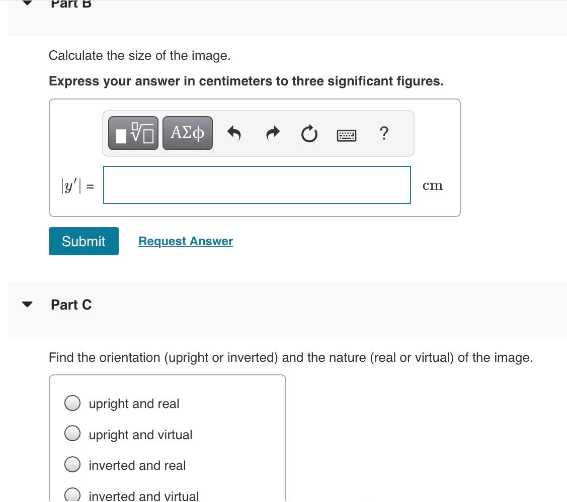 Solved Calculate the position of the image. Express your | Chegg.com