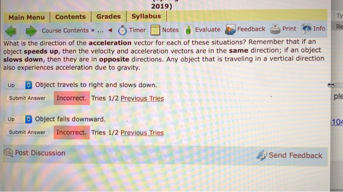 Solved 2019) Ty Main Menu Contents Grades Syllabus 吟Course | Chegg.com