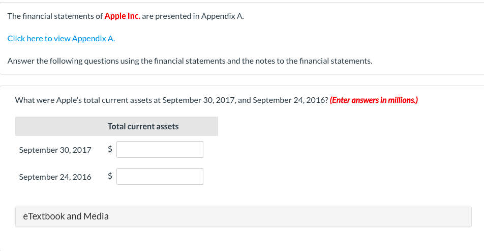 The financial statements of Apple Inc. are presented | Chegg.com