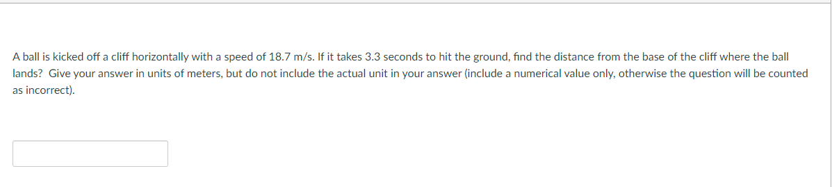Solved A ball is kicked off a cliff horizontally with a | Chegg.com