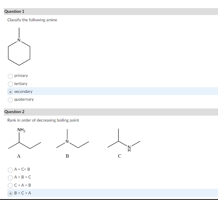 Solved Classify the following amine primary tertiary | Chegg.com