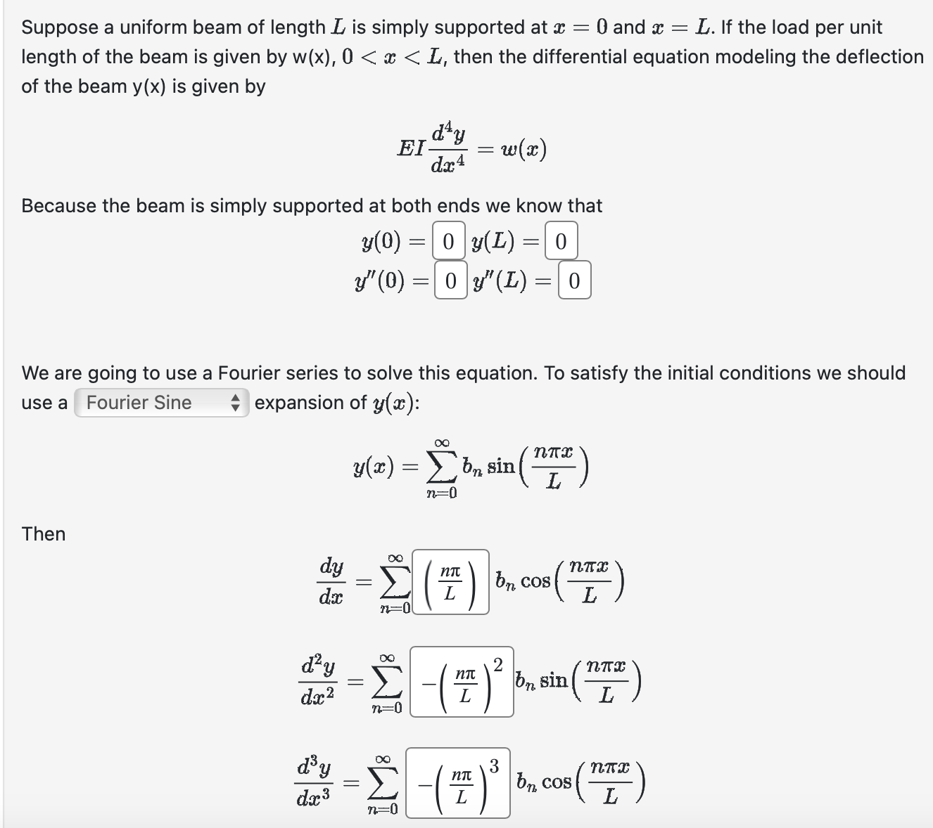 Solved Suppose a uniform beam of length L is simply | Chegg.com