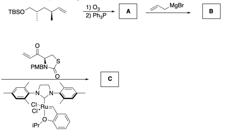 Solved MgBr TBSO 1) O3 2) Ph3P PMBÑS PMBN | Chegg.com