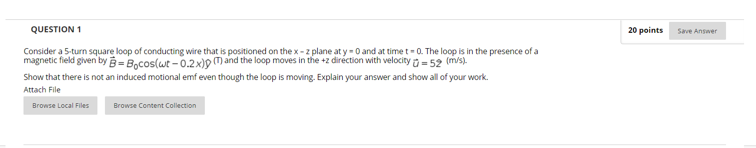 Solved QUESTION 1 20 points Save Answer Consider a 5-turn | Chegg.com