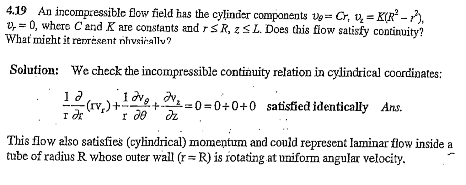 Solved This flow also satisfies (cylindrical) ﻿momentum and | Chegg.com