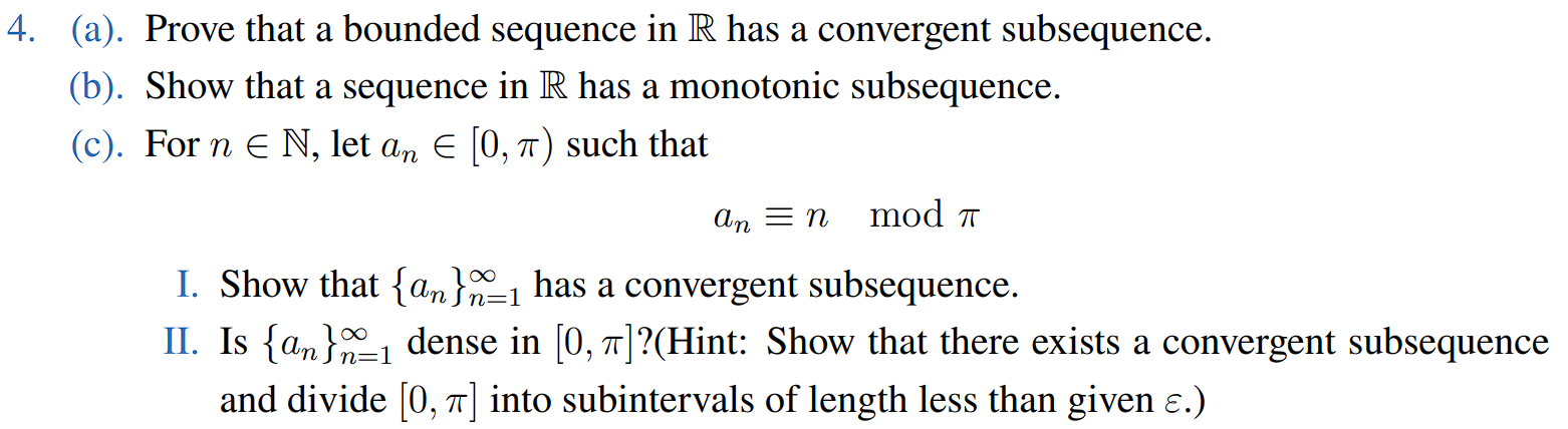 Solved A prove That A Bounded Sequence In R has A 4941