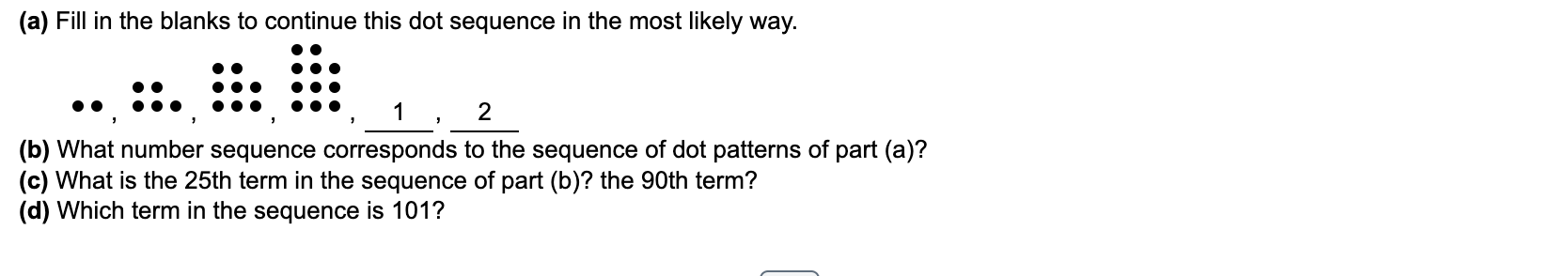 Solved (b) What number sequence corresponds to the sequence | Chegg.com