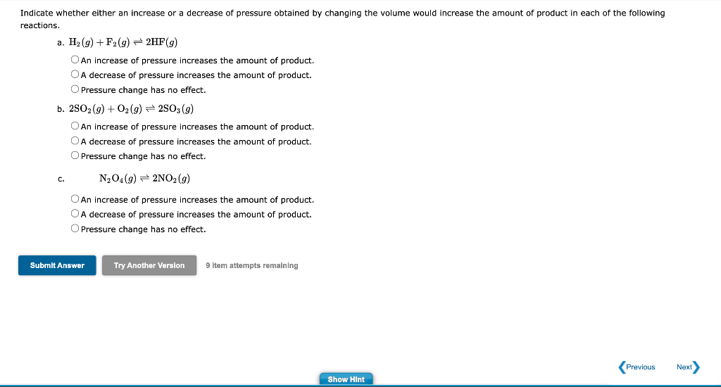 Solved Indicate whether either an increase or a decrease of | Chegg.com