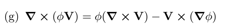 Solved (b) V X Vo = curl grado = 0 = = = (g) Vx (φV) = | Chegg.com