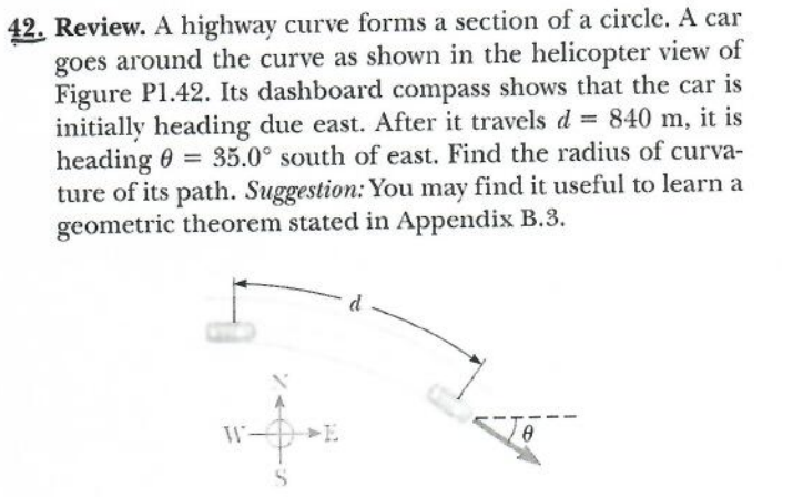 Solved 42. Review. A highway curve forms a section of a | Chegg.com