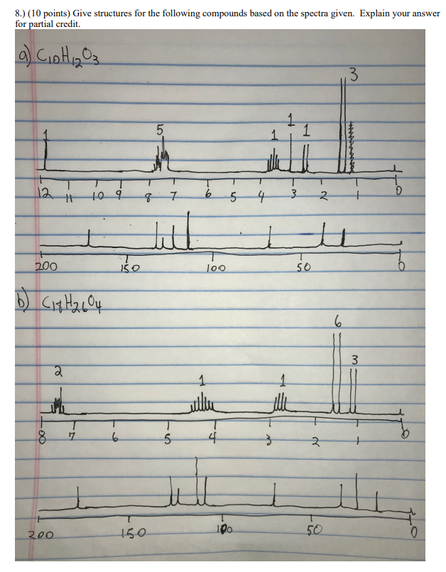 Solved 8.) (10 points) Give structures for the following | Chegg.com