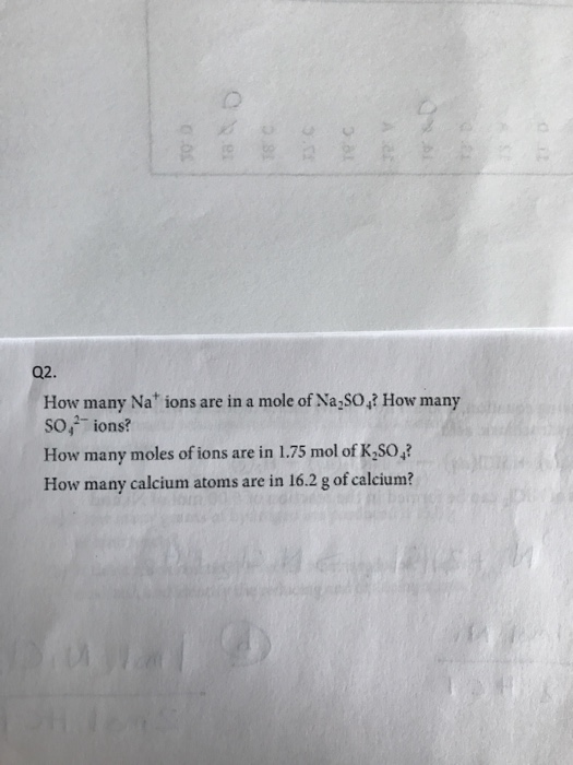 Solved How Many Na Ions Are In A Mole Of Na 2SO 4 How Chegg