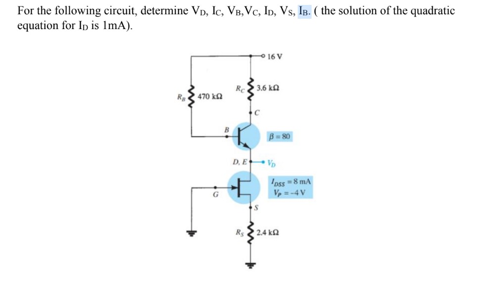 Solved For the following circuit, determine | Chegg.com