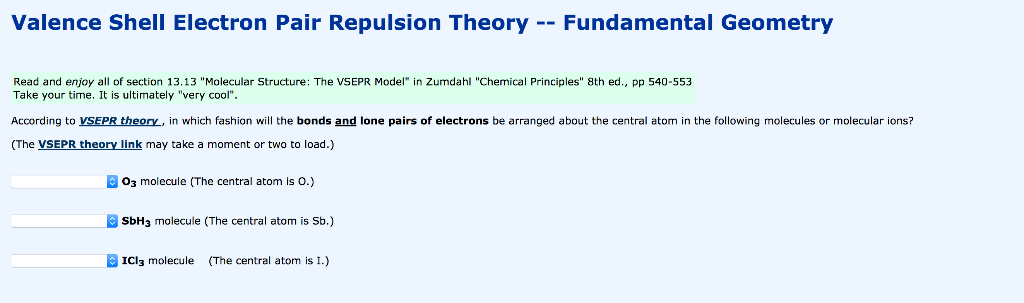 Solved Valence Shell Electron Pair Repulsion Theory | Chegg.com