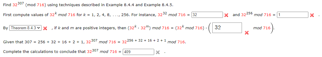 Solved Find 32307(mod716) using techniques described in | Chegg.com
