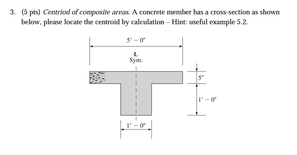 Solved (5 pts) Centriod of composite areas. A concrete | Chegg.com