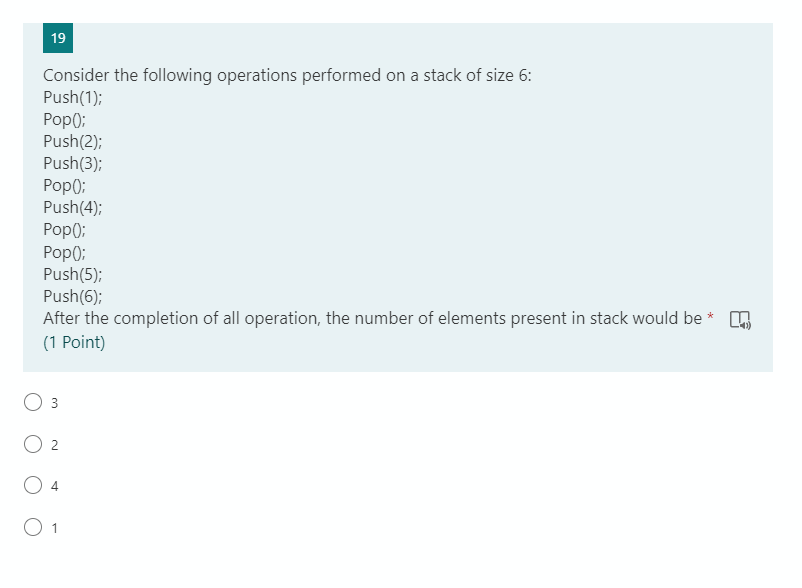 Solved 19 Consider the following operations performed on a | Chegg.com