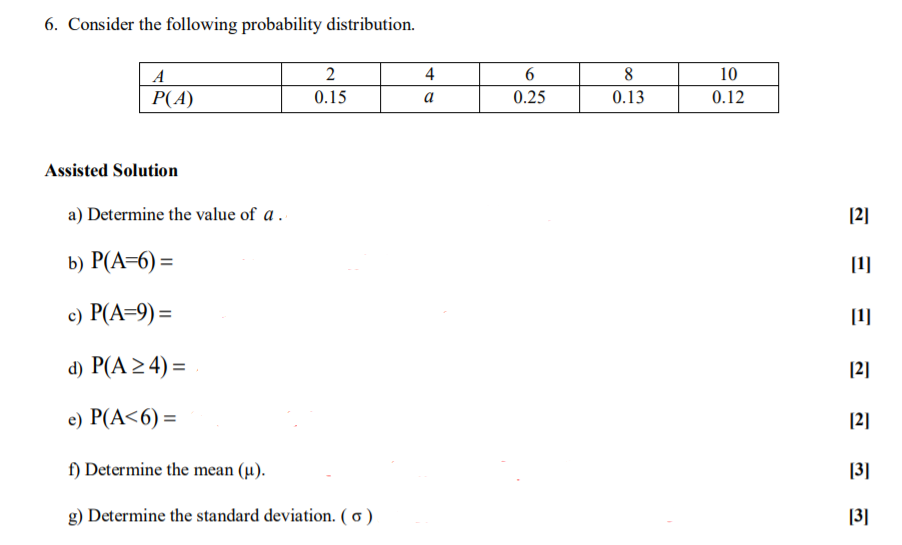 Solved 6. Consider the following probability distribution. 2 | Chegg.com