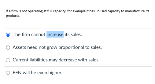 Solved If a firm is not operating at full capacity, for | Chegg.com