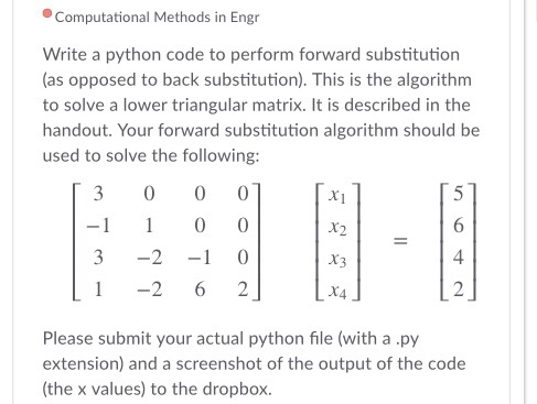 Computational Methods in Engr Write a python code to | Chegg.com