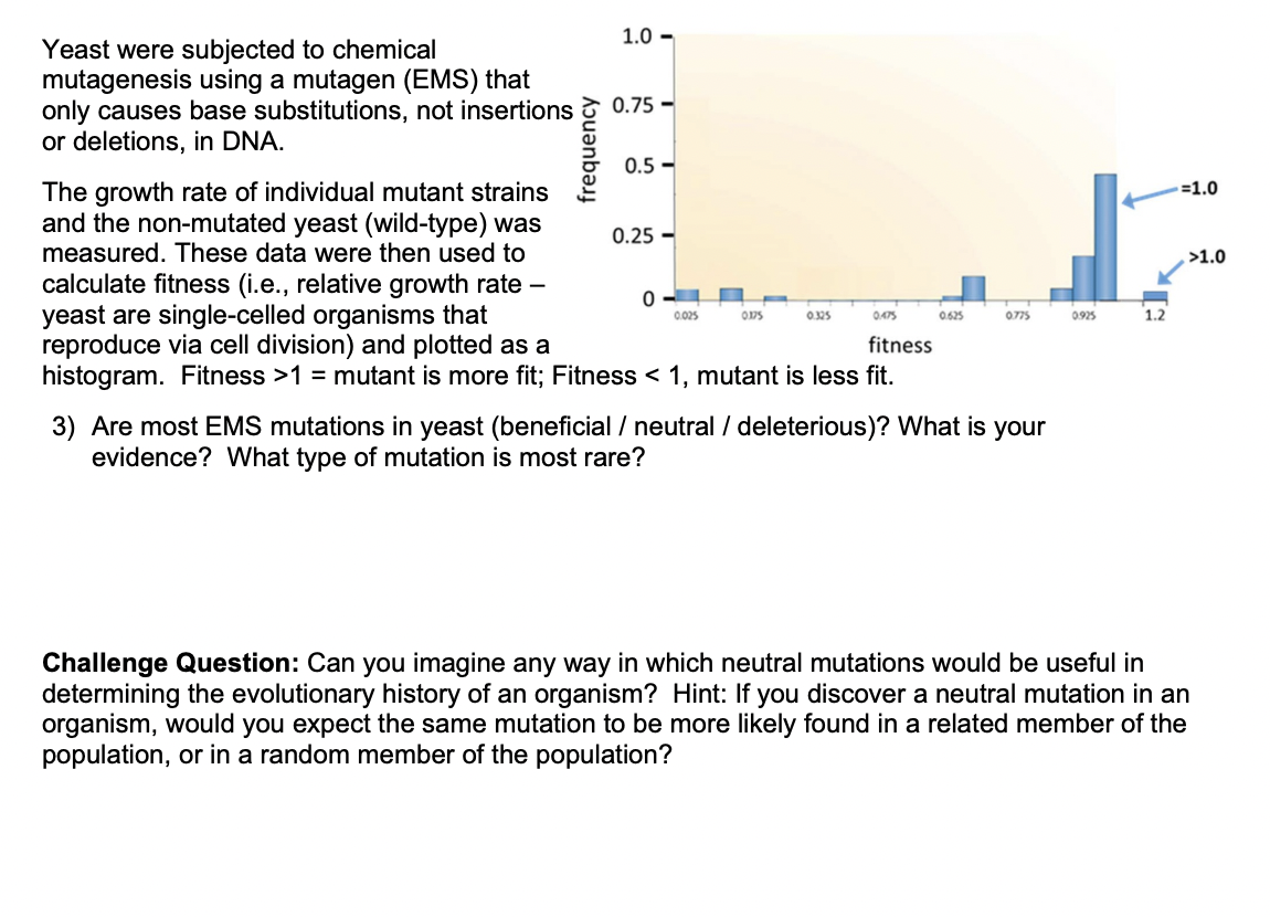 Solved Yeast were subjected to chemical mutagenesis using a | Chegg.com