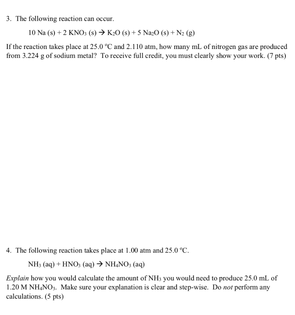 Solved 3. The following reaction can occur. 10 Na (s) + 2 | Chegg.com