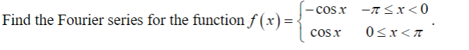Solved Find the Fourier series for the function | Chegg.com