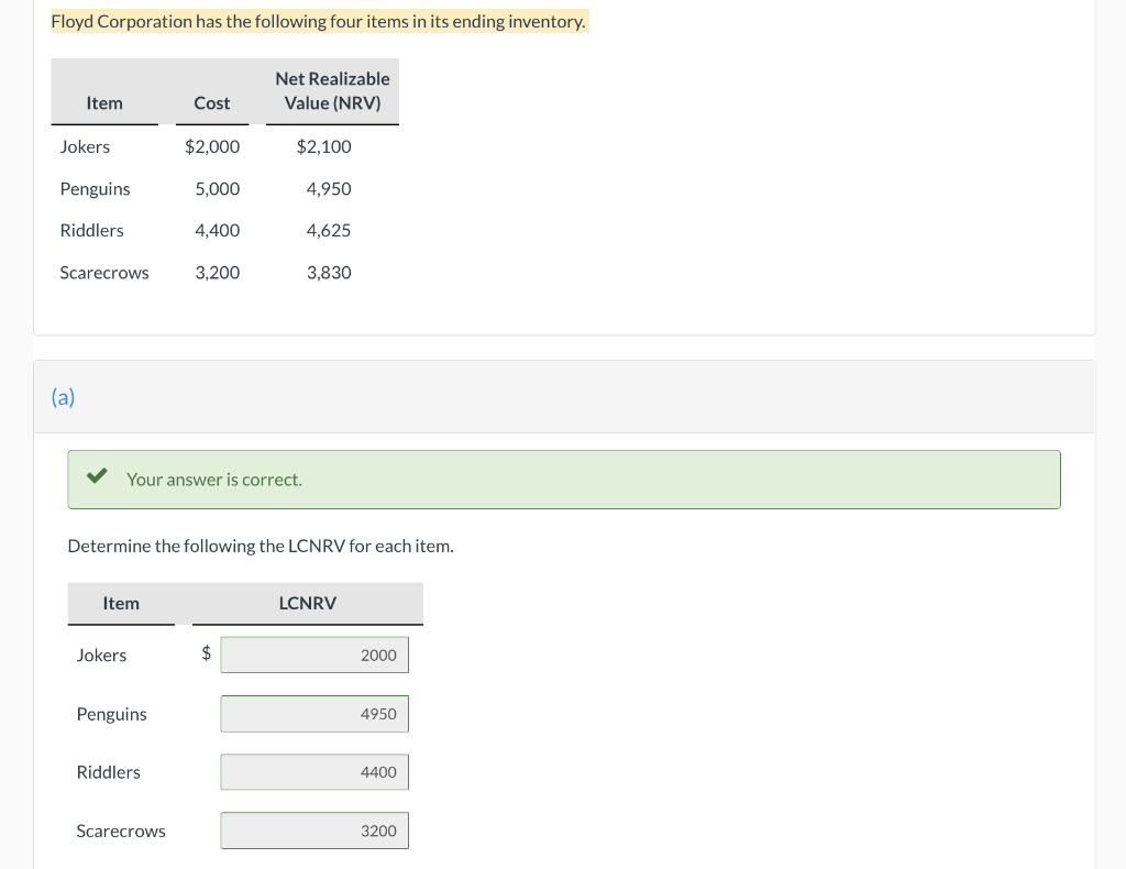 Solved Can you check if I have the right answer for B? | Chegg.com