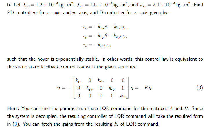 Solved 2. Consider the orientation dynamics of a quadrotor | Chegg.com