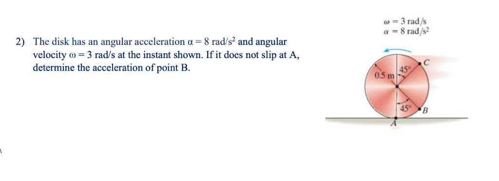 Solved 3 Rad S The Disk Has An Angular Acceleration α 8