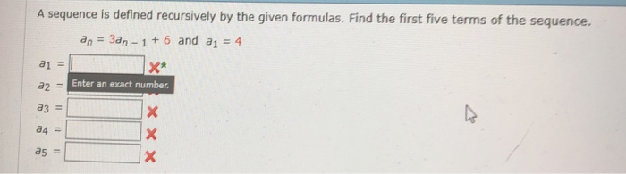 Solved A sequence is defined recursively by the given | Chegg.com Solved A sequence is defined recursively by the given | Chegg.com