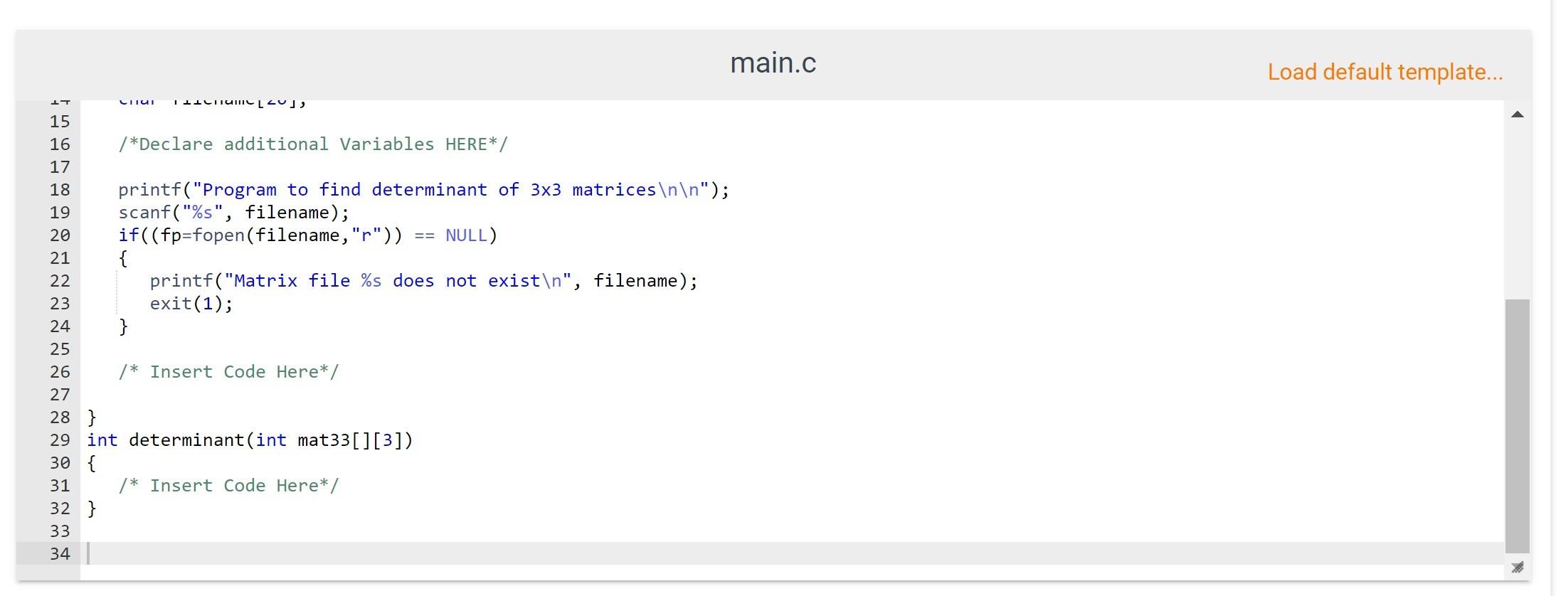 Solved 6.44 Lab: Determinant of a Matrix You are to write a | Chegg.com