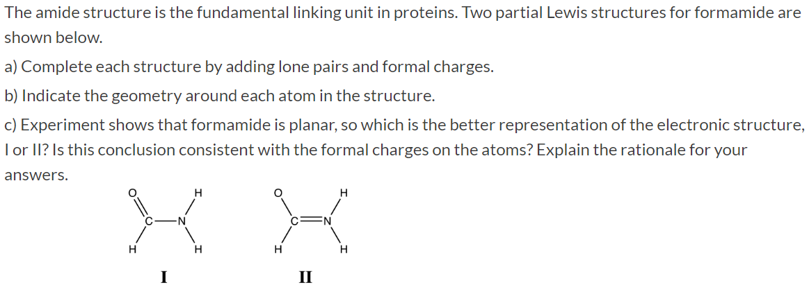 Solved The amide structure is the fundamental linking unit | Chegg.com