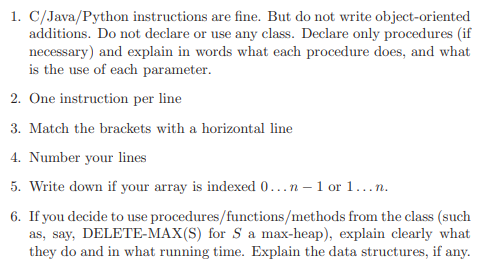 Solved 1. C/Java/Python instructions are fine. But do not | Chegg.com