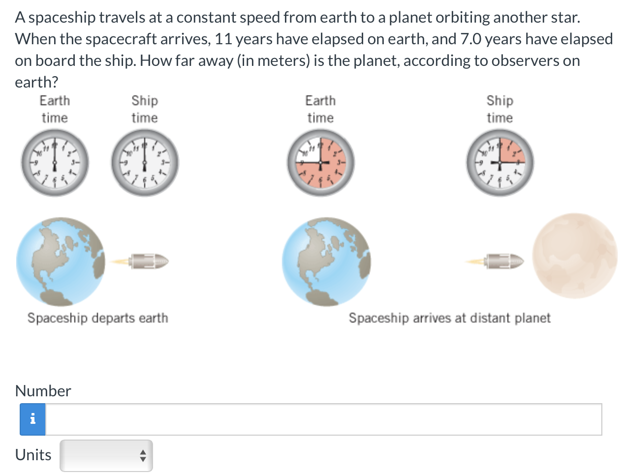 Solved A spaceship travels at a constant speed from earth to | Chegg.com
