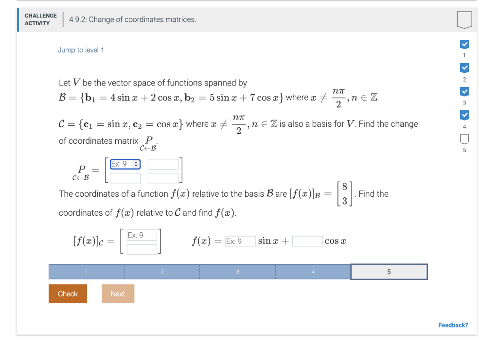 Solved CHALLENGE ACTIVITY 4.9.2: Change of coordinates | Chegg.com