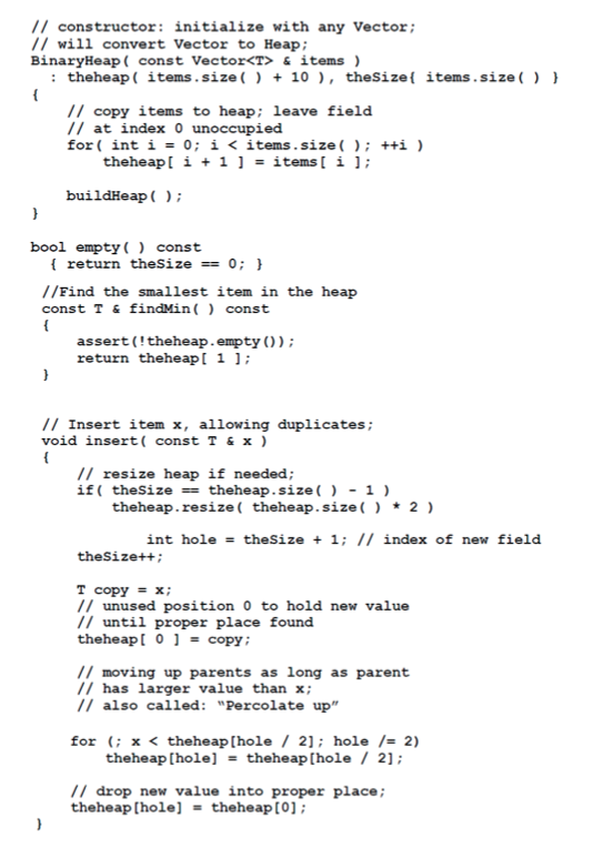 Solved Exercise 1 Implement Class Binaryheap As 