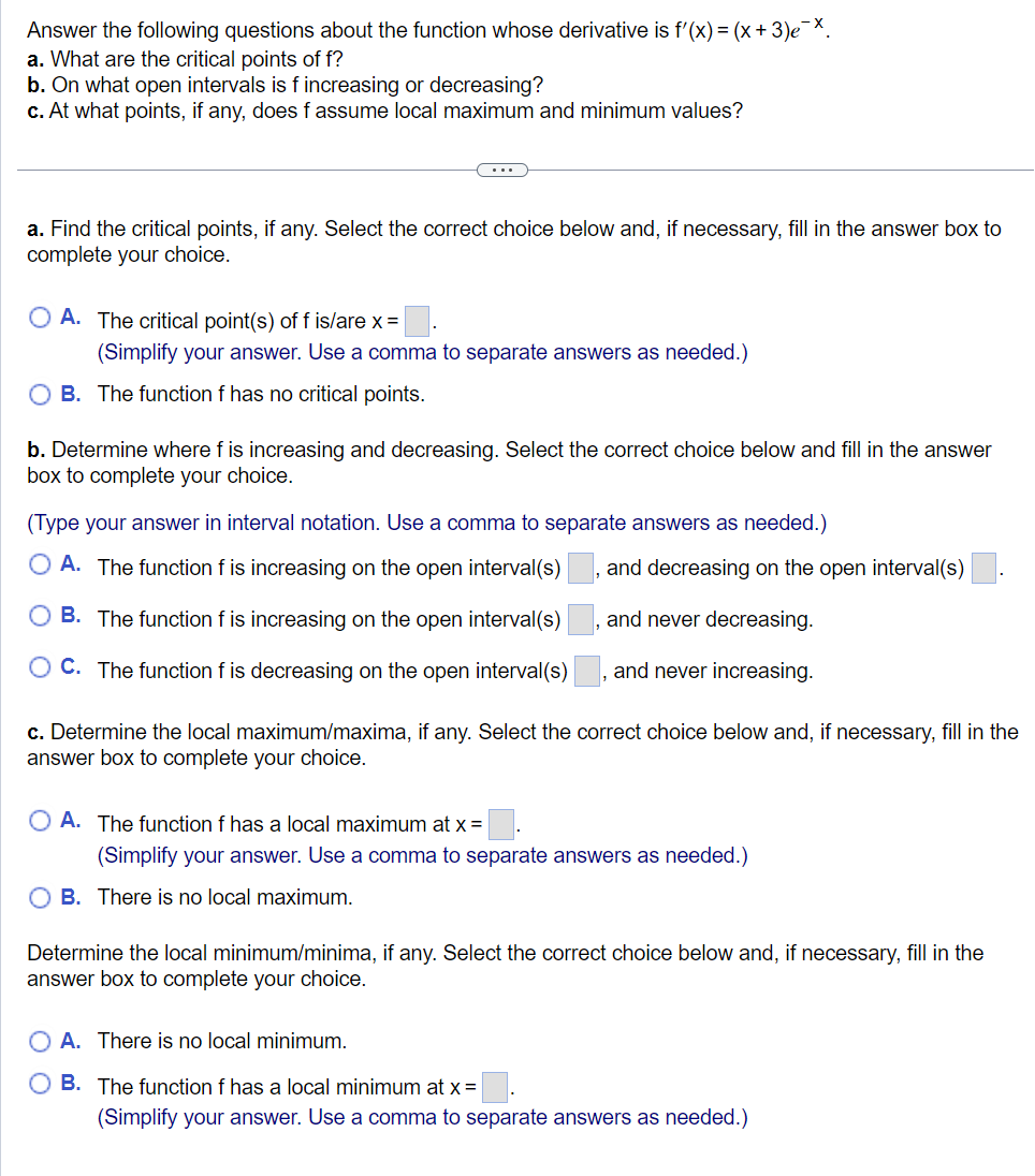 Solved Answer the following questions about the function | Chegg.com