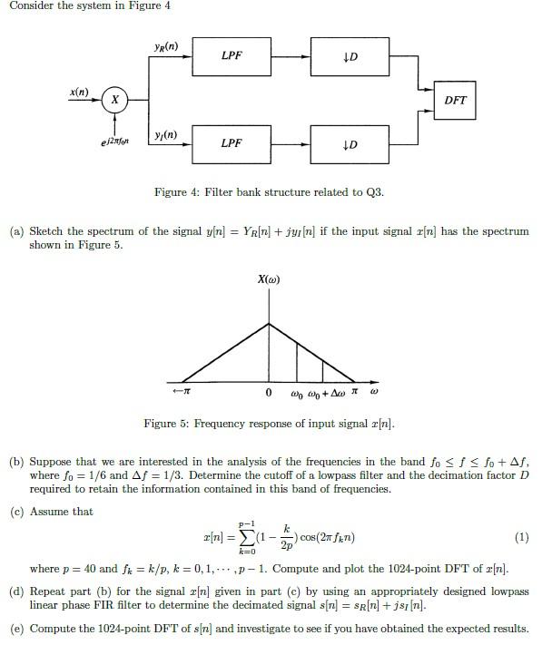 Consider the system in Figure 4 Figure 4: Filter bank | Chegg.com