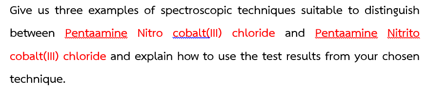 Solved Give us three examples of spectroscopic techniques | Chegg.com